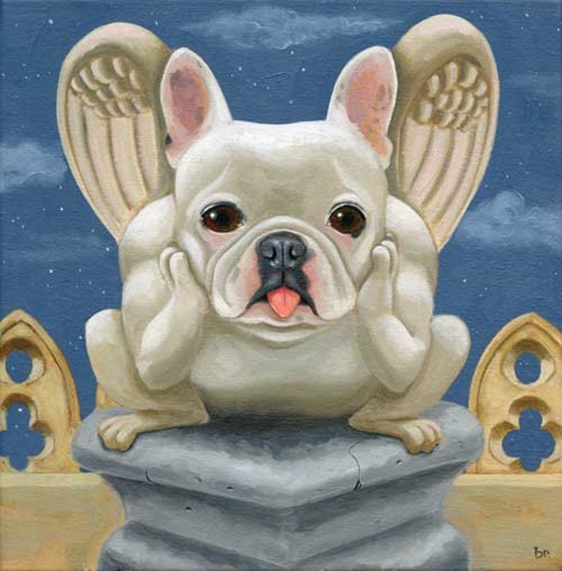 French Bulldog Gift Frenchie Gargoyle Dog Art PRINT French - Etsy