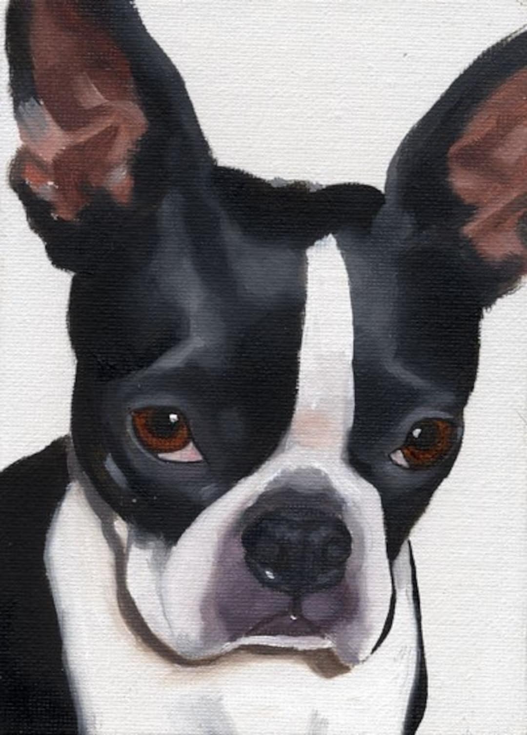 Boston Terrier Art Print From Oil Painting, Boston Terrier Gift, Wall ...