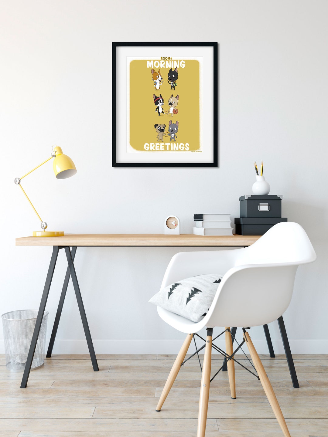 Teacher Gift, Classroom Greetings, Dog Wall Art Print, School House Dog ...