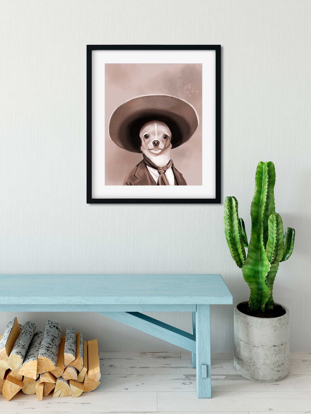 Chihuahua Gift, Old West Chihuahua Art, Print by Brian Rubenacker ...