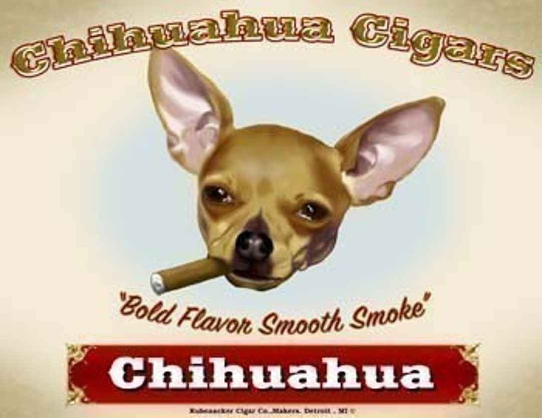 Chihuahua Gift Chihuahua Cigar Label Dog Art Print - Etsy