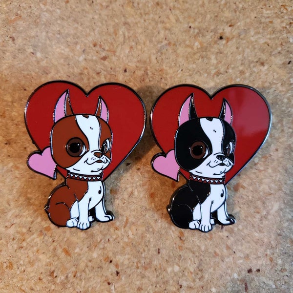 Boston Terrier Enamel Pin - Etsy