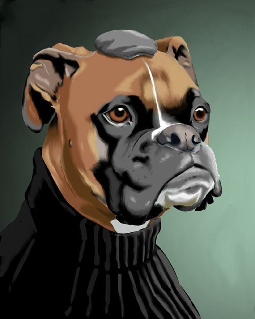 Boxer Dog Gift, BOXER Art Print by Brian Rubenacker, Boxer Wall Art ...