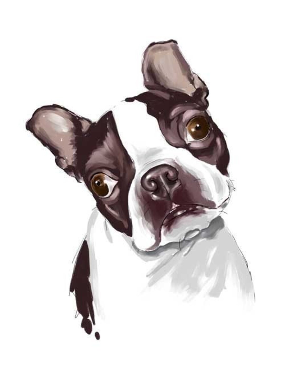 Boston Terrier Gift, Boston Terrier Art, Dog Art Print, Brian ...