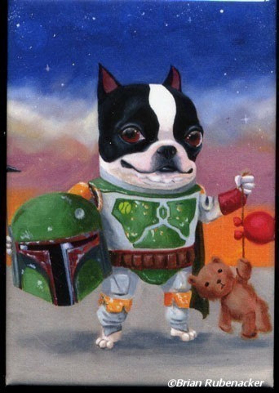 Boston Terrier Magnet, Boston Terrier Gift, Boston Terrier Art Magnet ...