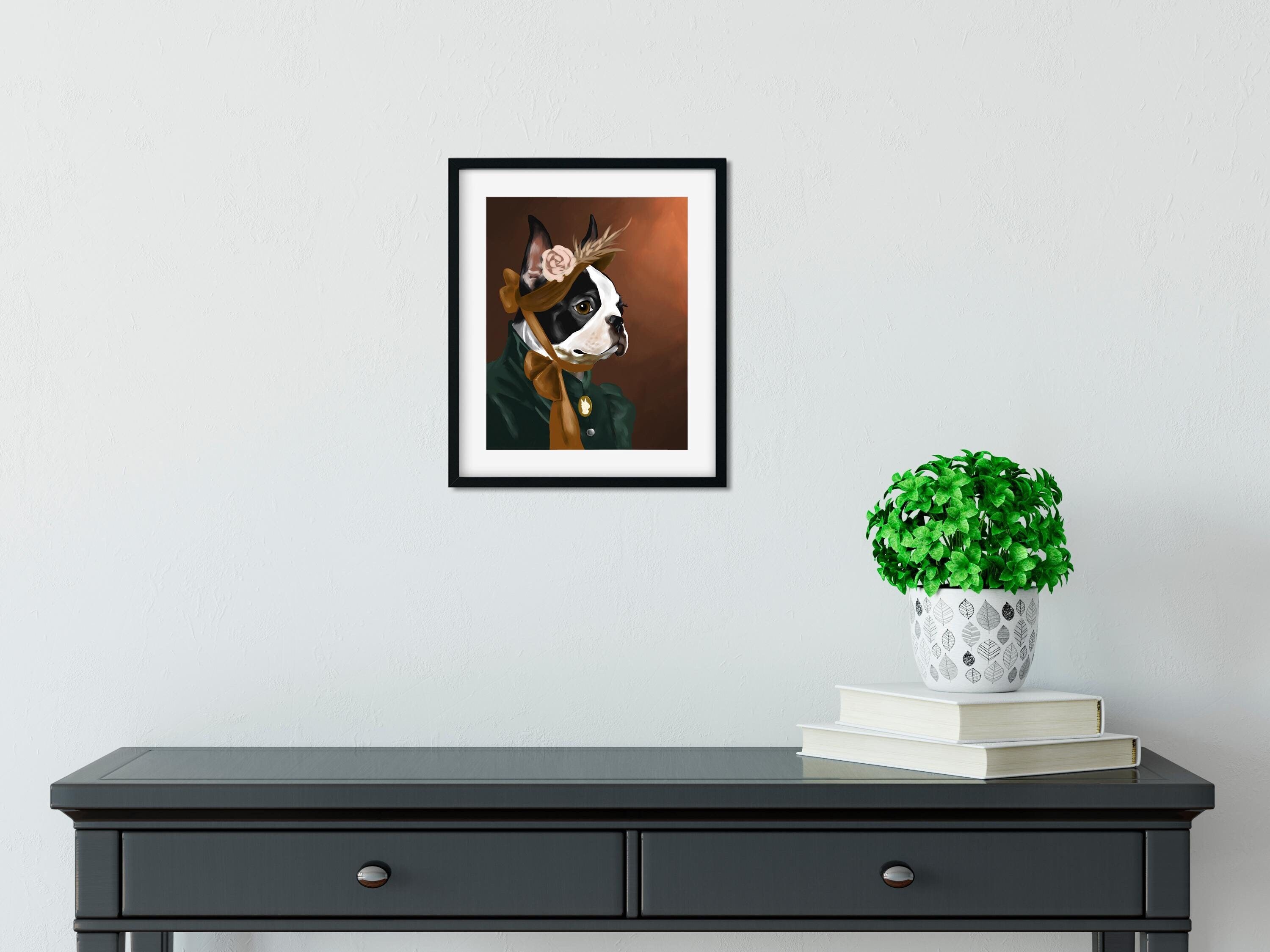 The American Lady - Boston Terrier Art Print by Brian Rubenacker ...
