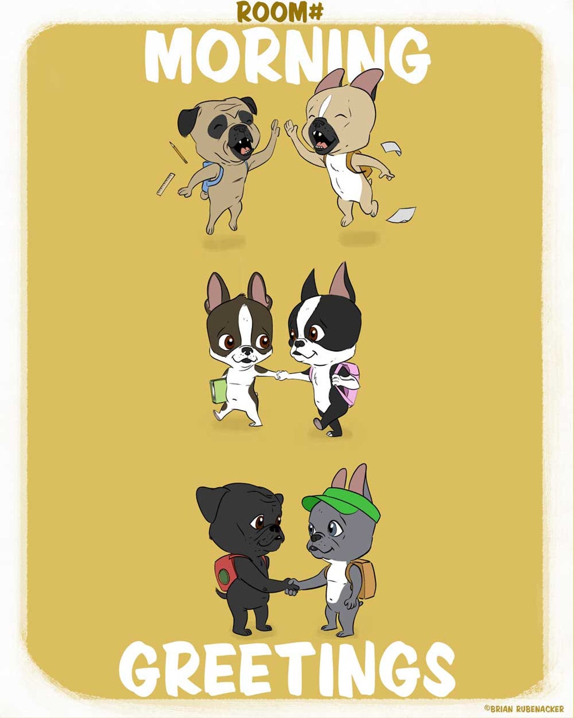 Teacher Gift Classroom Greetings Dog Wall Art Print School - Etsy