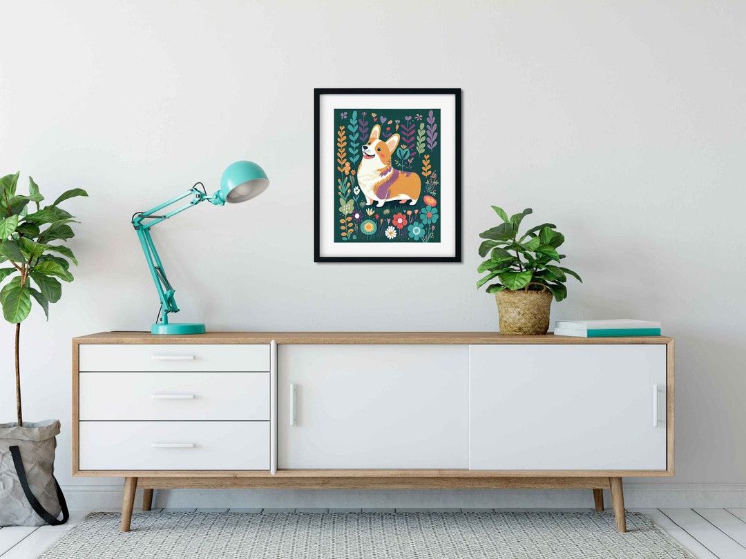 Corgi Gift, Welsh Corgi Print, Corgi Wall Art Print Dog Art, Wall Decor ...