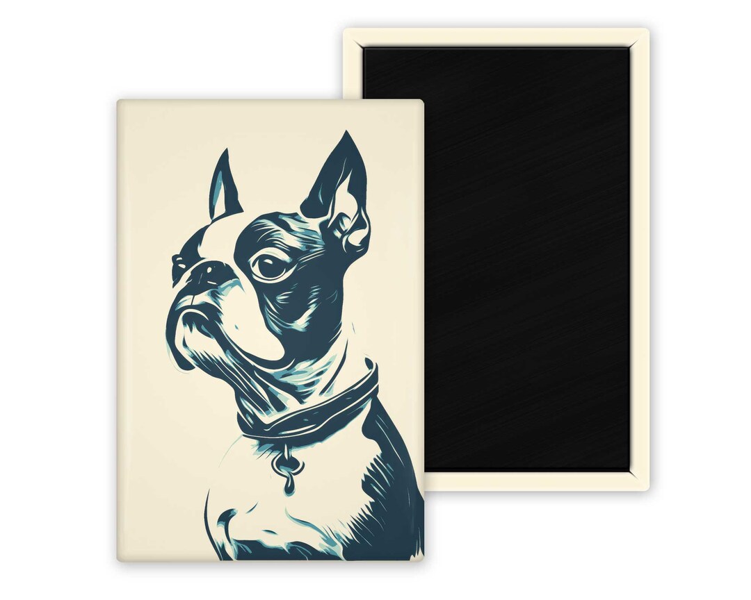 Boston Terrier Cute Dog Art Magnet, Boston Terrier Gift,boston Terrier ...