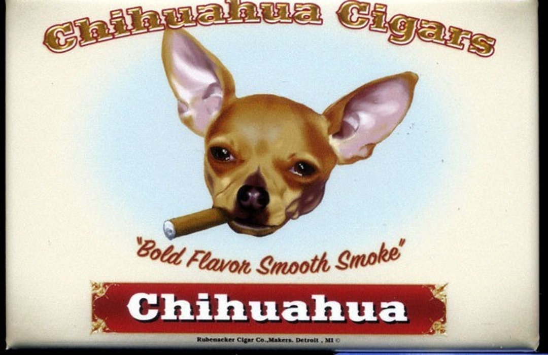 Chihuahua Brand Cigar Label Cute Dog Art Magnet, Chihuahua Gift ...