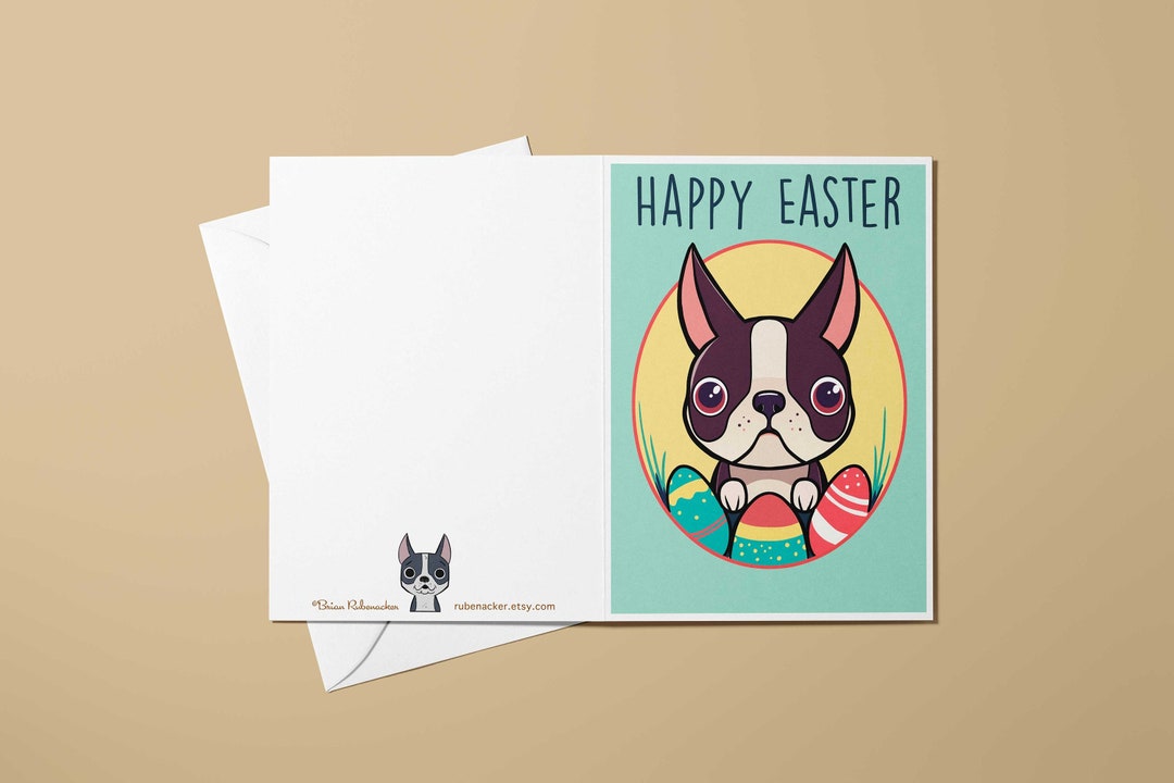 Boston Terrier Card, Easter Cards, Love Hearts, Boston Terrier Greeting ...