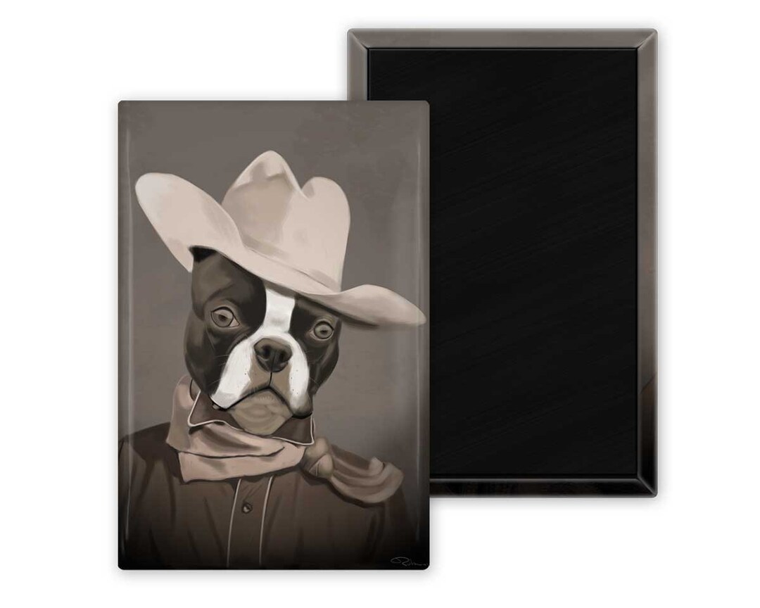 Boston Terrier Cute Dog Art Magnet, Boston Terrier Gift, Boston Terrier ...
