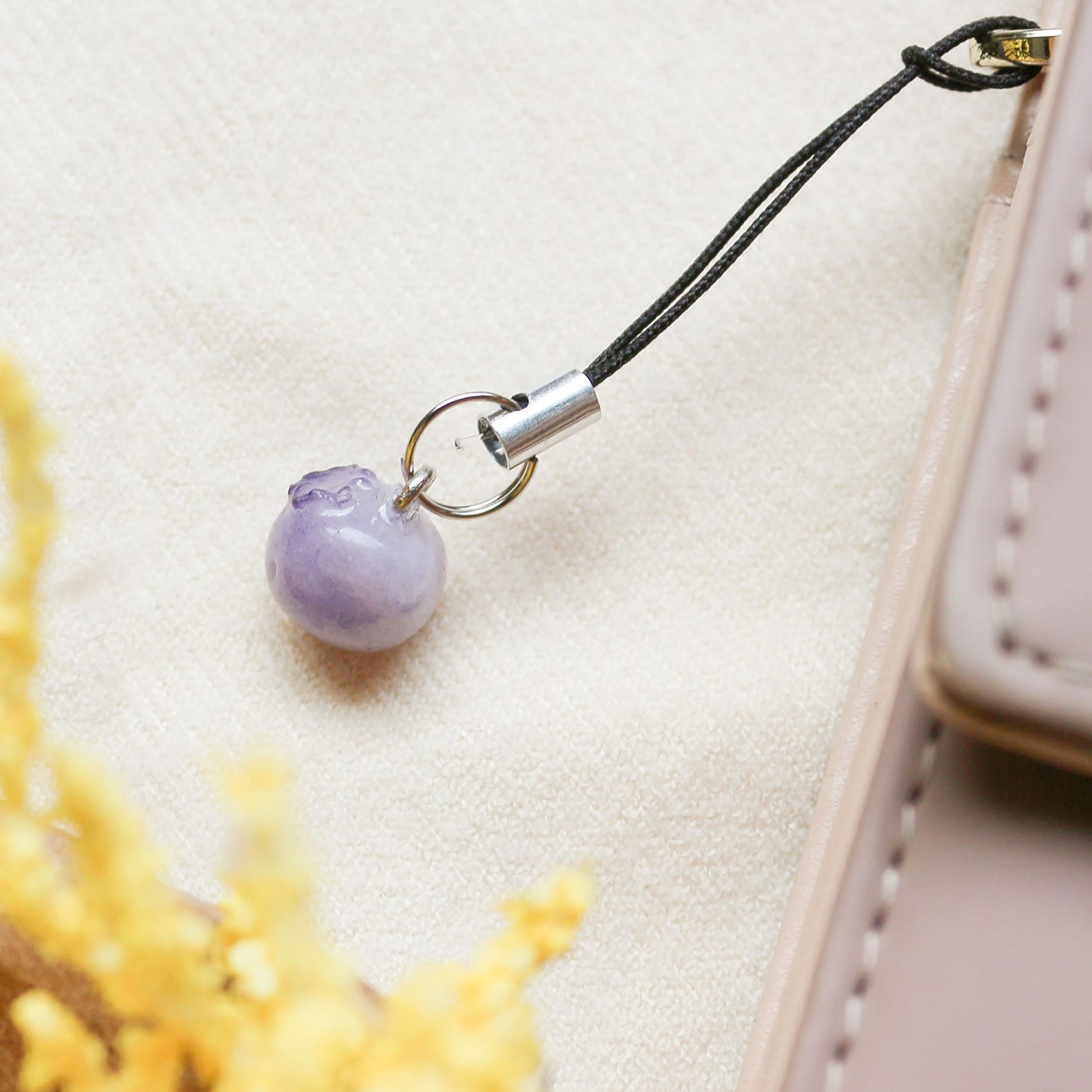 Handmade Blueberry Charm Cute Polymer Clay Keychain Gift for Friends ...