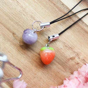 Handmade Blueberry Charm Cute Polymer Clay Keychain Gift for Friends ...