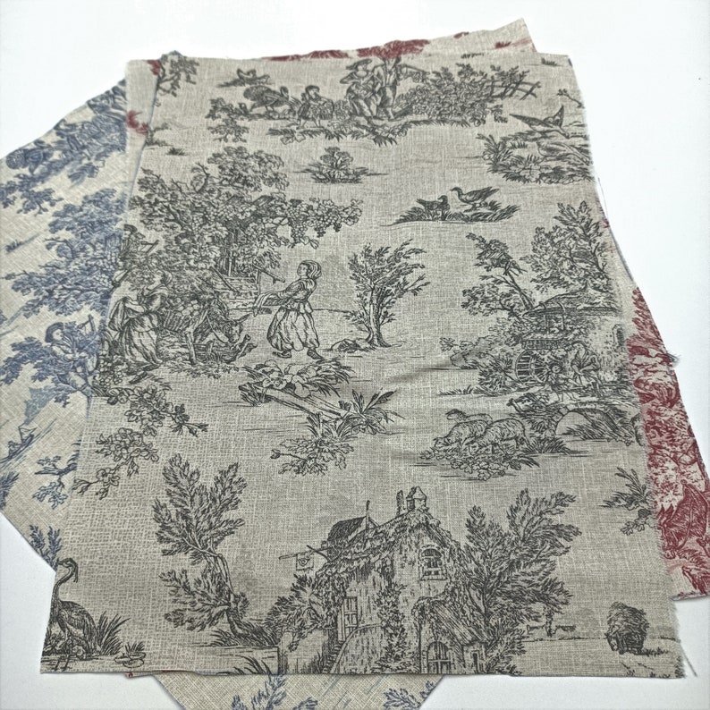 Toile De Jouy Cotton Sample Piece - French Pastoral Scene - Oeko Tex ...