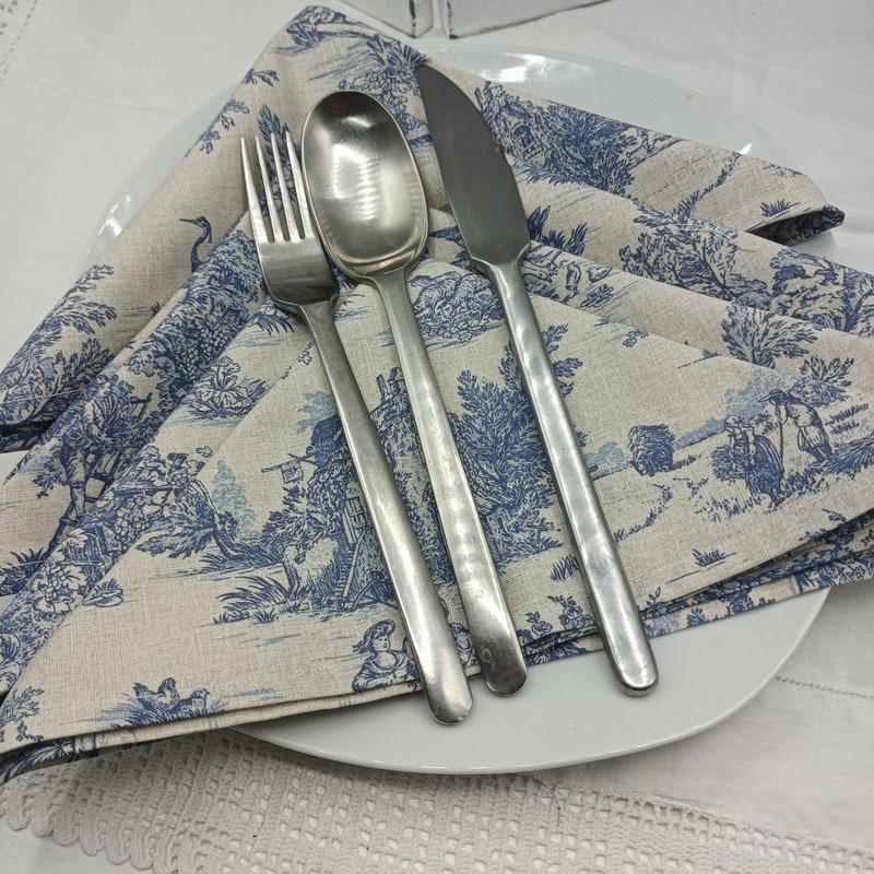 Toile Napkins - Etsy
