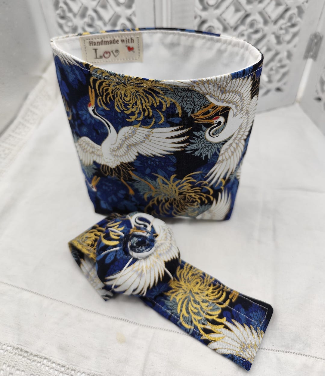 Handmade Thread Catcher Caddy Set: Japanese Crane Cotton, Wrist Pin ...