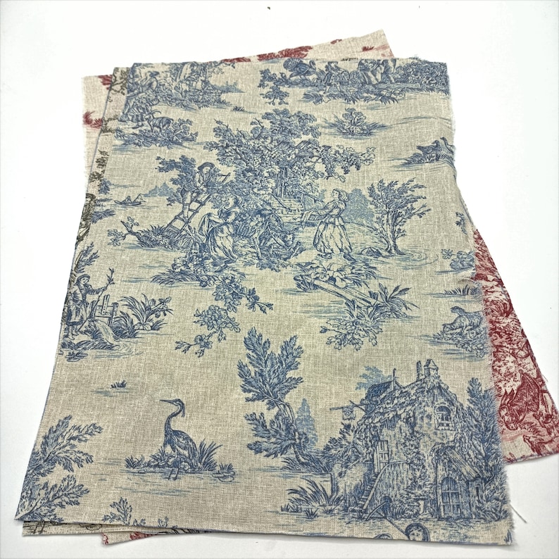 Toile De Jouy Cotton Sample Piece - French Pastoral Scene - Oeko Tex ...