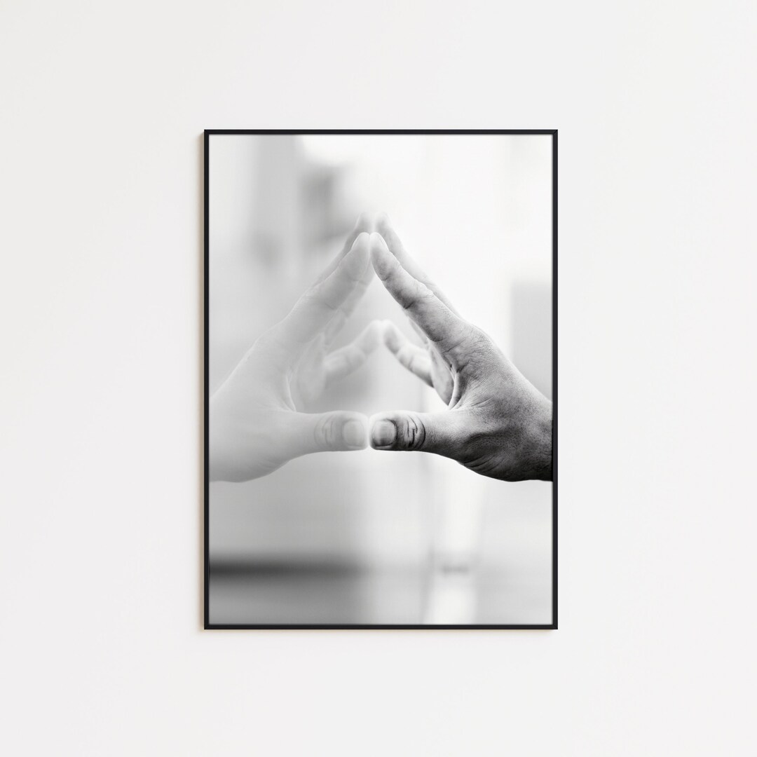 Hand Reflection in the Mirror Print, Free Print, Black and White Wall ...
