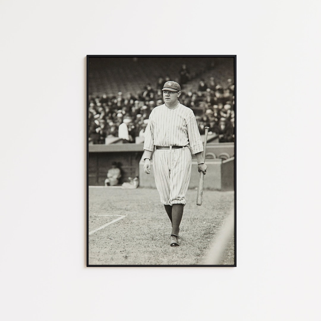 Babe Ruth Poster, Sultan of Swat, Baseball Print, Black and White Wall ...