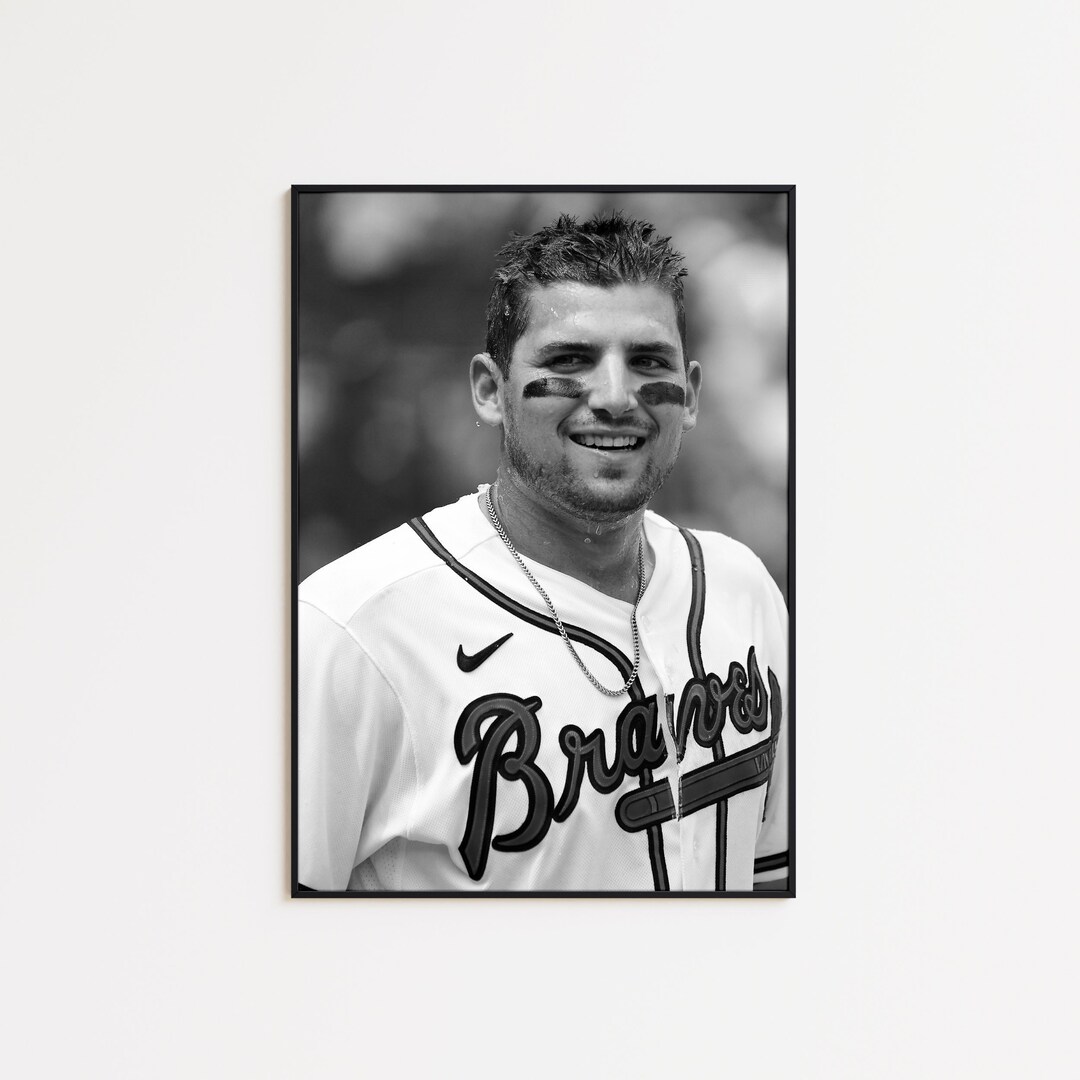 Austin Riley Poster, Baseball, Fan Poster, Black and White Wall Art ...