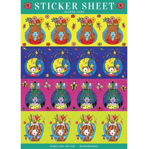 Sticker Sheet flower Vases - Etsy
