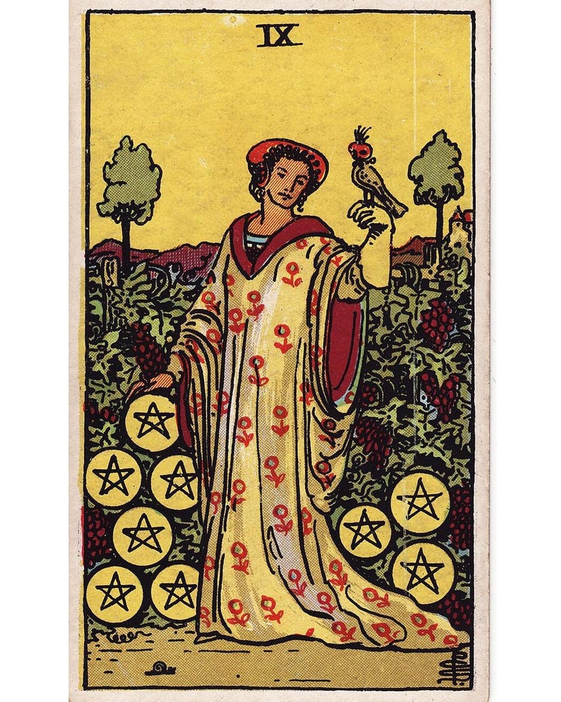 13×19 Art Print -nine of Pentacles- - Etsy