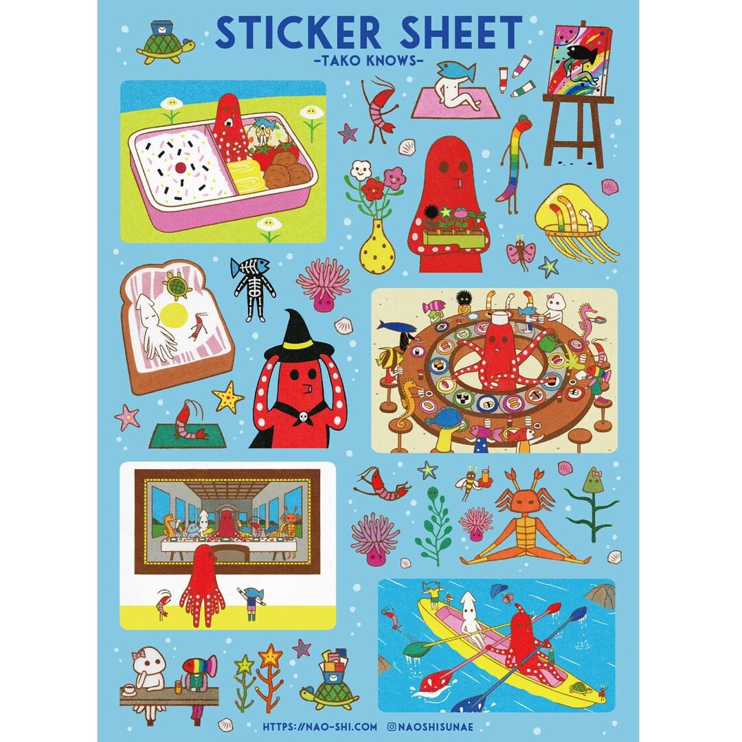 Sticker Sheet -TAKO KNOWS- - Etsy