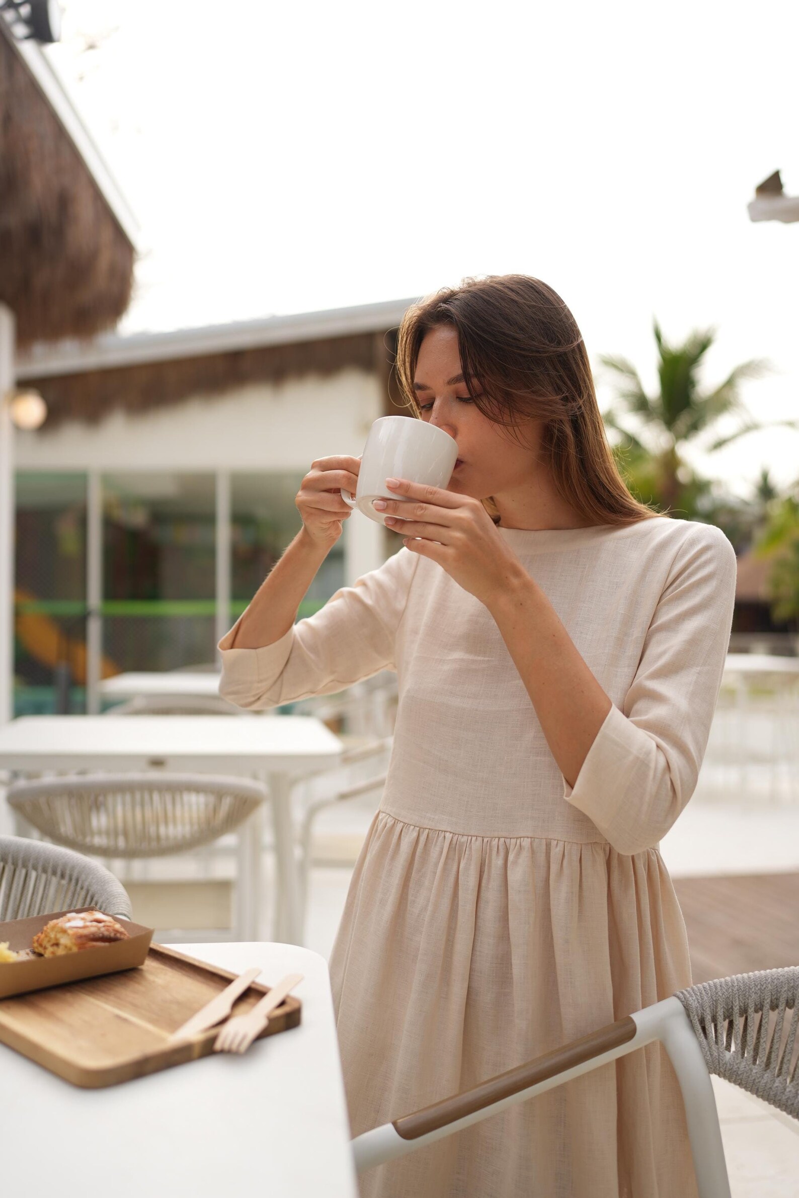 Cottagecore Long Linen Dress, Renaissance Dresses for Woman, Romantic ...
