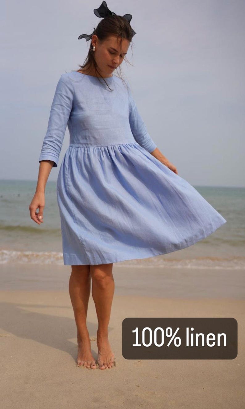 Cottagecore Long Linen Dress, Renaissance Dresses for Woman, Romantic ...