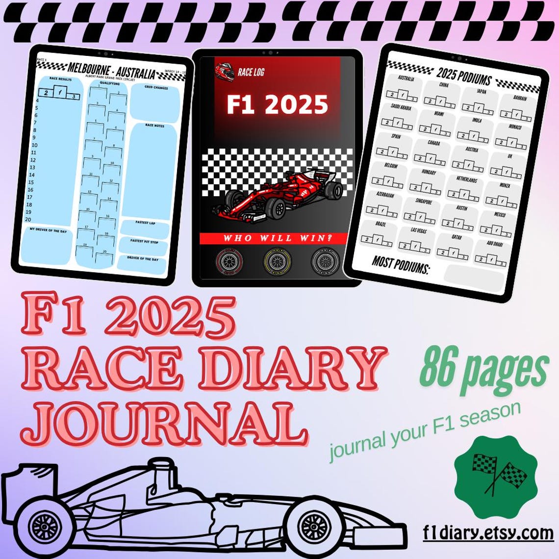 F1 2025 Race Journal - Etsy
