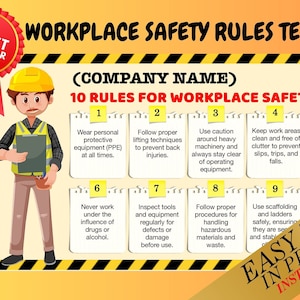 Workplace Site Safety Rules Template | Editable PPT File | HR Template ...