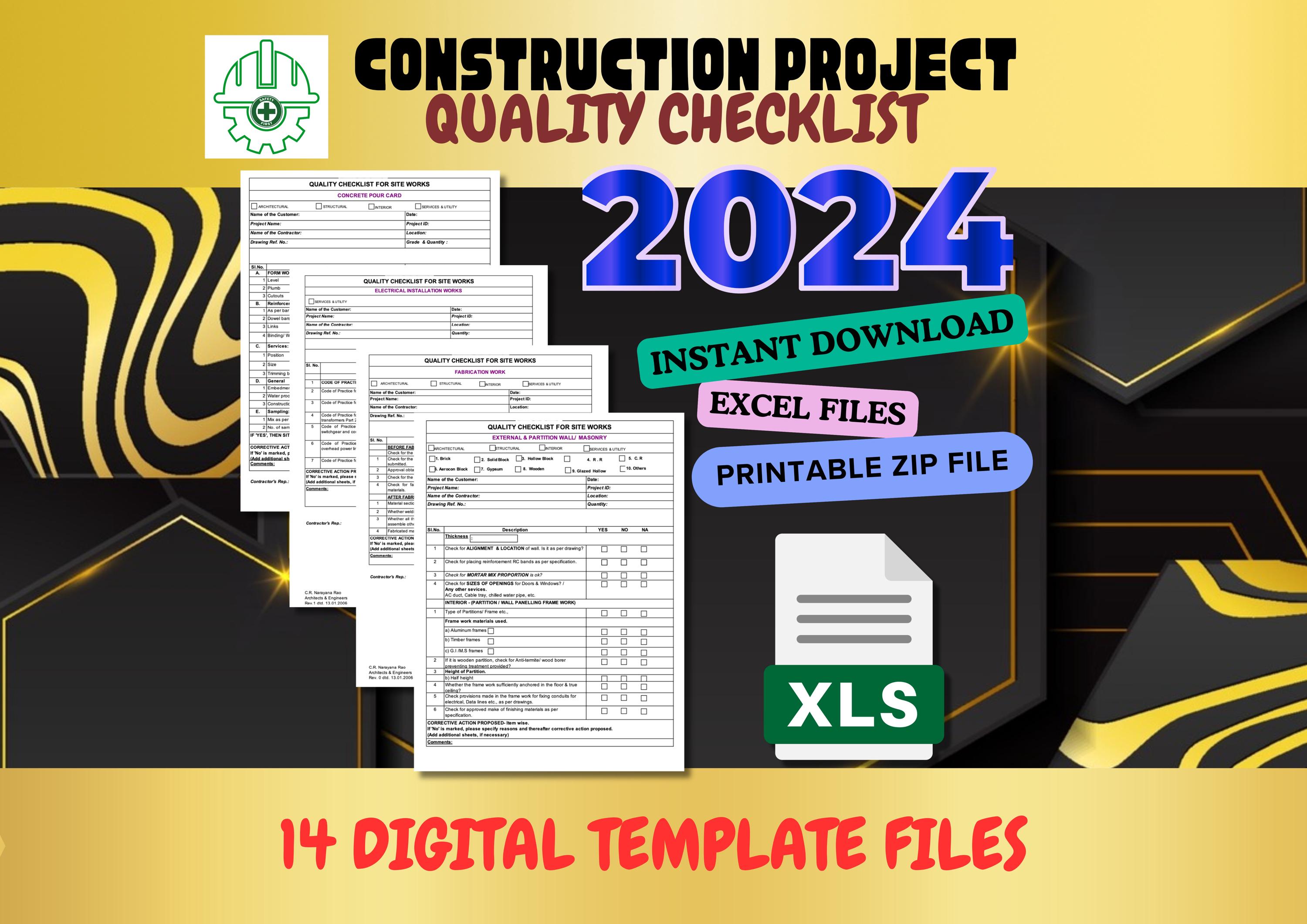 Construction Project Safety Checklist Templates Editable Construction ...