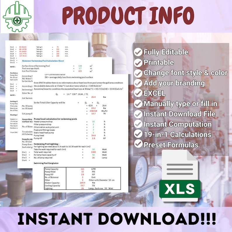 Complete Plumbing Design Calculation Template Construction Engineering ...