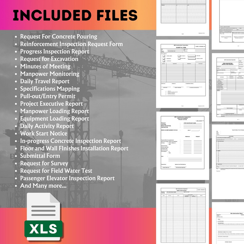 TEMPLATE for Construction Operations EDITABLE FORMS Construction ...