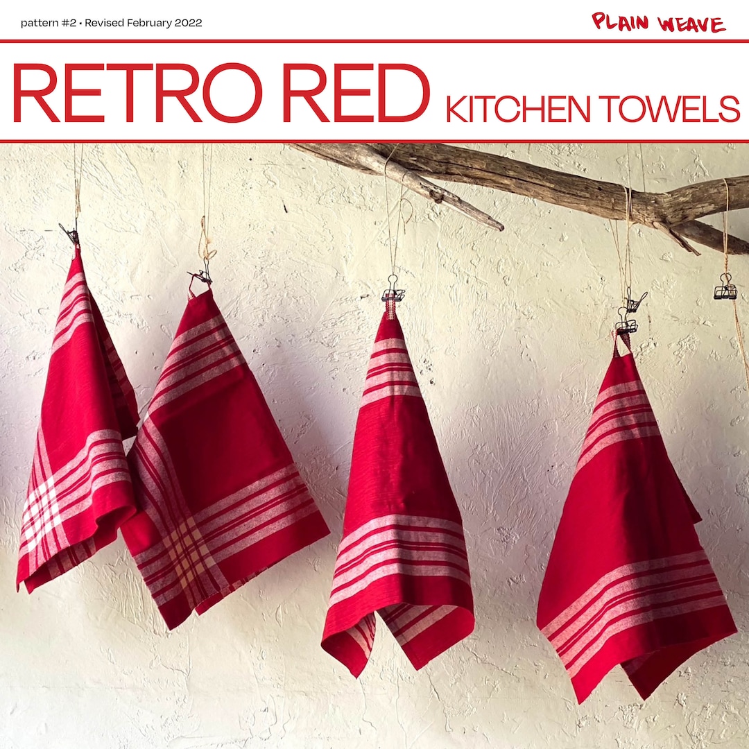 Retro Red Kitchen Towels - Etsy