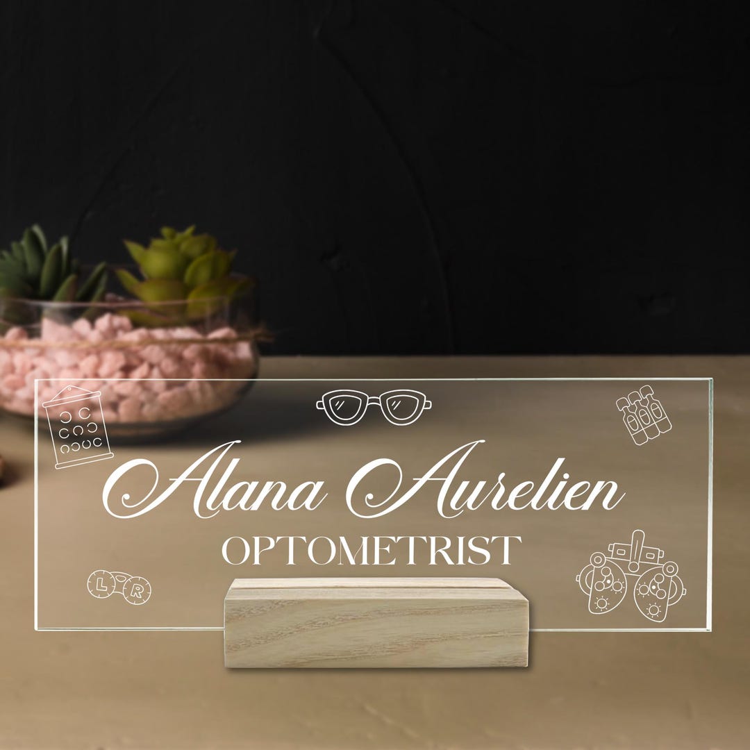Optometrist Acrylic Desk Name, Custom Optician Opthalmic Tech Nursse ...