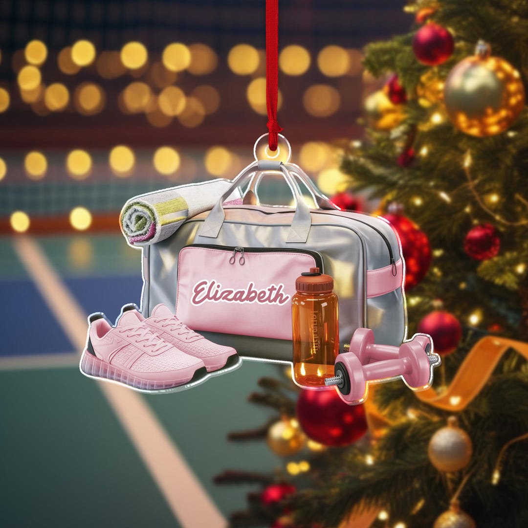 Personalized Gym Bag Ornament, Custom Fitness Ornament, Gym Lover ...