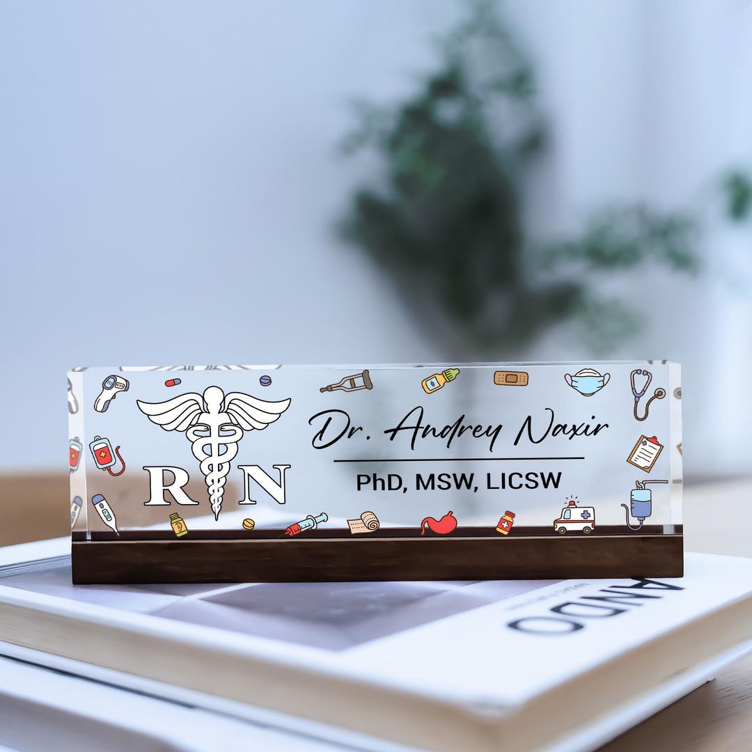 Personalized RN Nurse Desk Name Plate, Custom Medical Office Sign ...