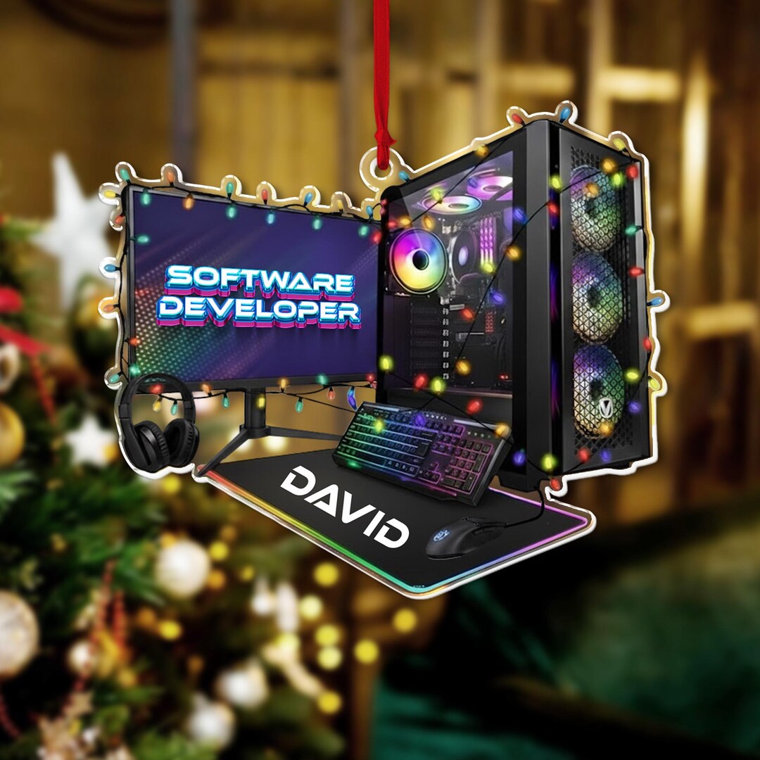 Personalized Gaming PC Ornament 2025, Custom Gamer Ornament, Computer ...