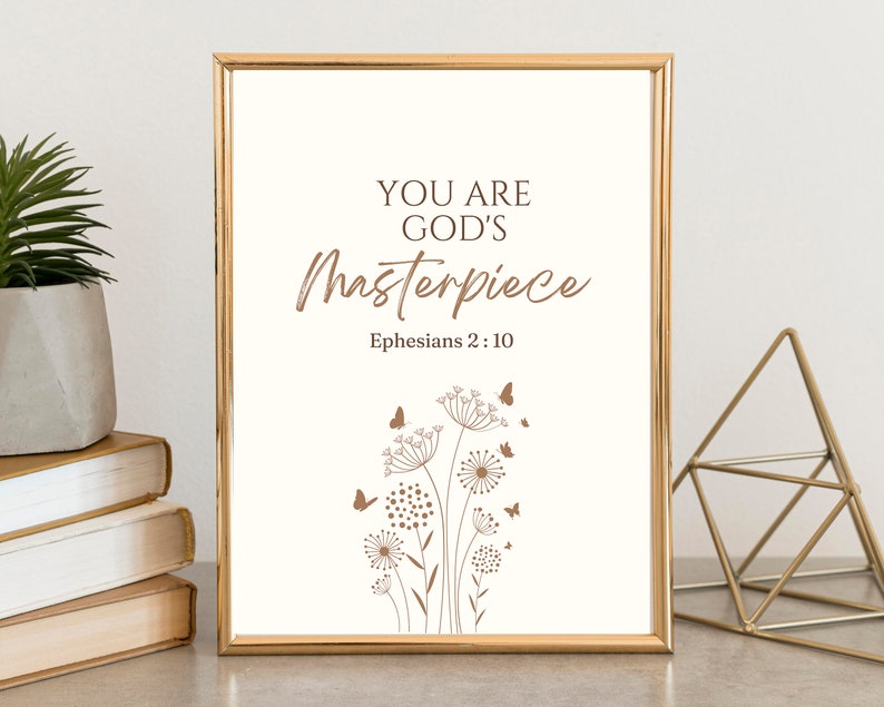 You Are God's Masterpiece Ephesians 2:10 Printable | Scripture Wall Art ...