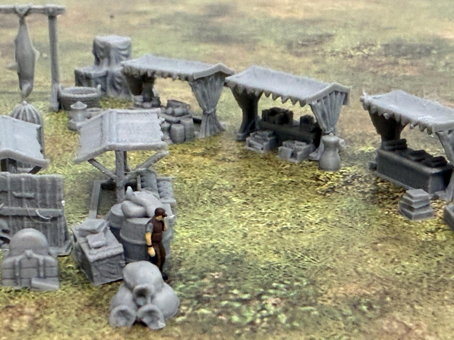 N Scale (1:160) Model Medieval Market Stalls for 6mm 8mm Wargames ...