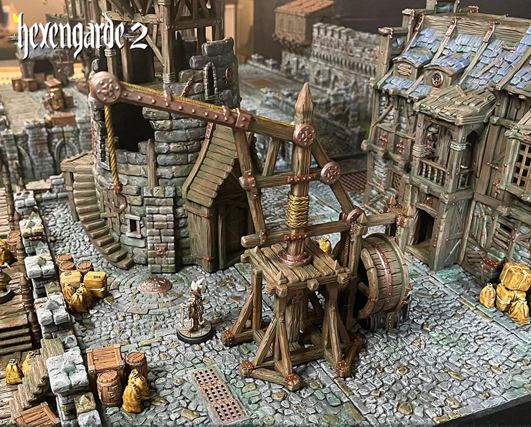 Dock Crane Medieval Terrain: Fantasy Diorama Wargame Scenery - Etsy