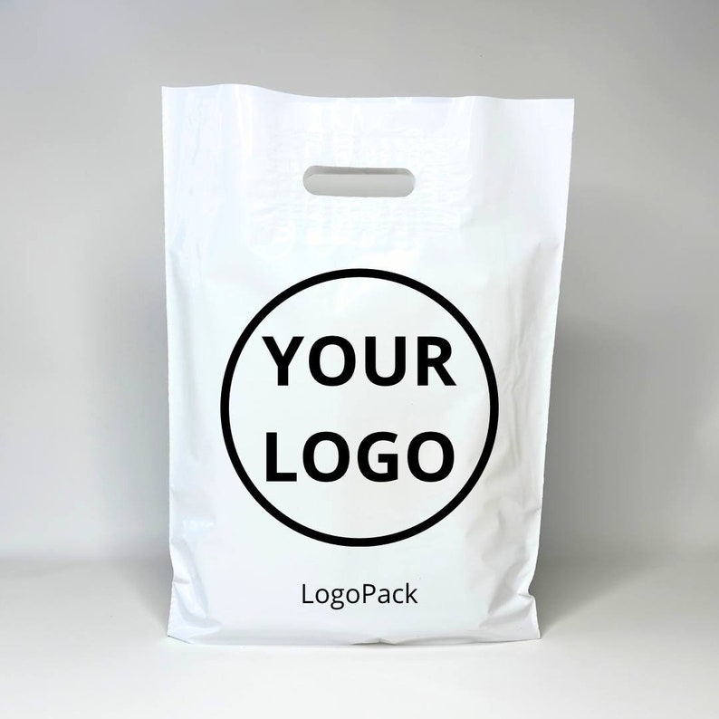 50-1000 Pcs Custom Logo Shopping Bags for Boutiques Custom Logo Plastic ...