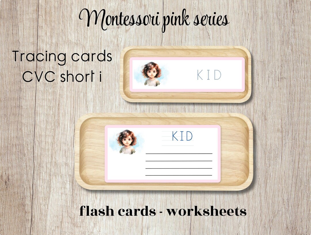 Montessori Pink Series, Tracing Flash Cards for Toddlers, Prek ...