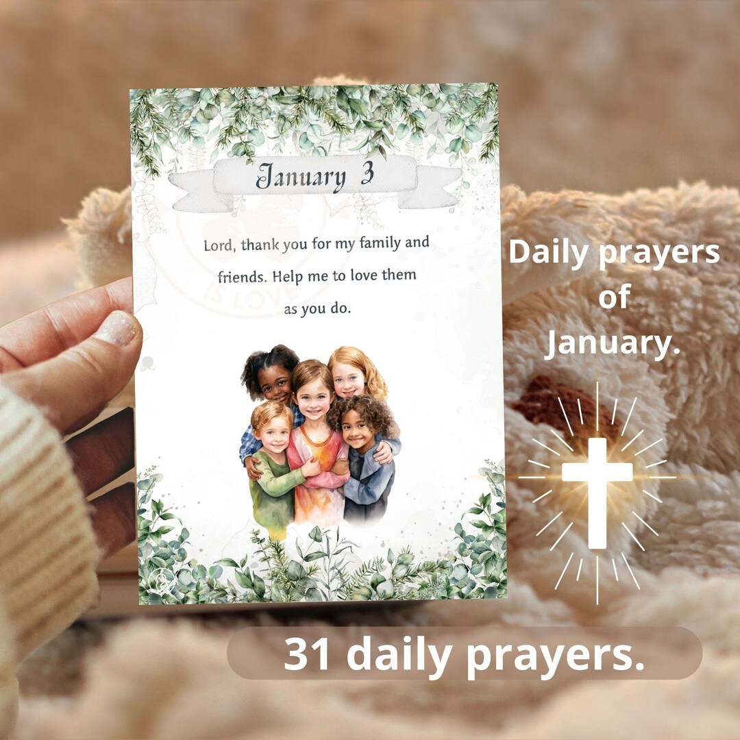 31 Daily Prayer Cards for January in English, Christian Calendar for ...