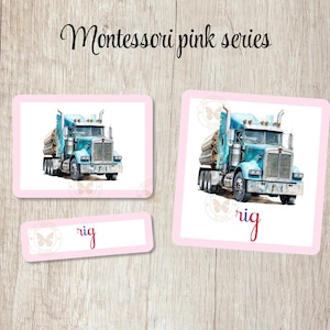 CVC, Word Short I, Pink Series Montessori, Kindergarten Printable ...