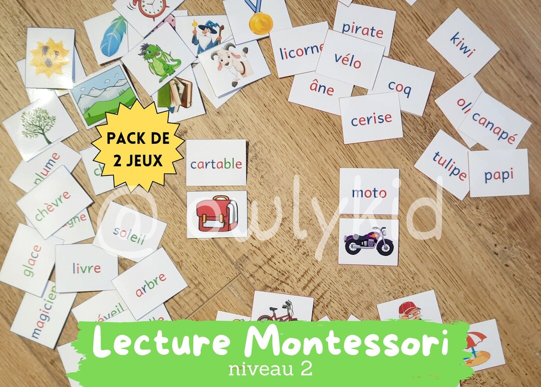 Associate a Word With an Image French Reading Game Montessori and ...