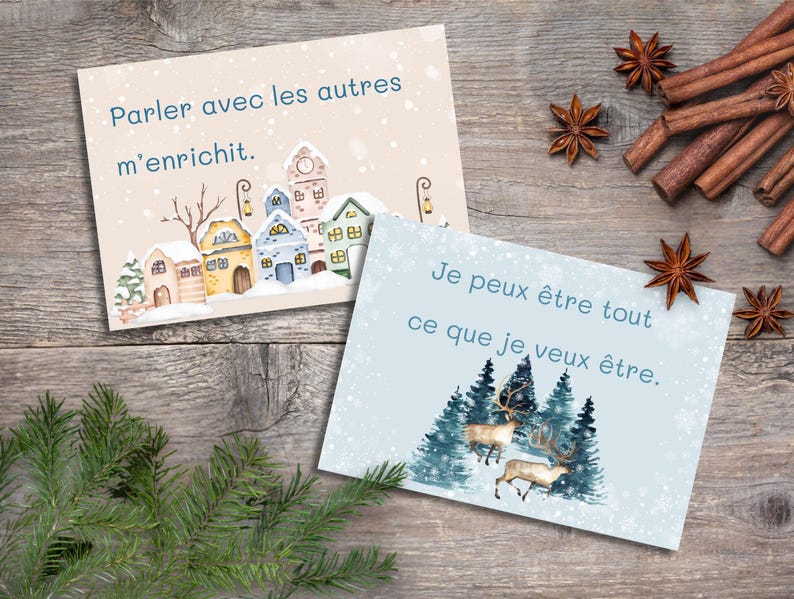 36 Positive Affirmations for Children in French | Winter I Printable ...