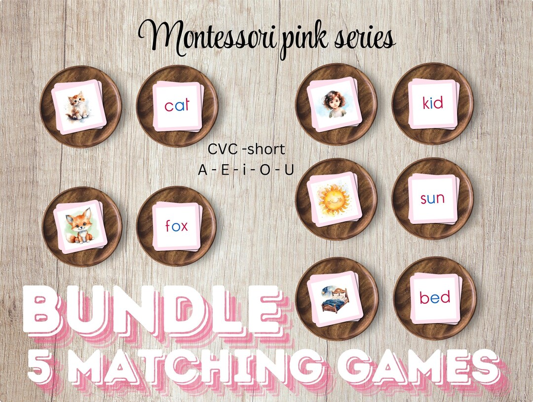 Bundle Five Matching Games Based on Pairing Images and Short Words ...